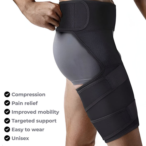 Hip & Groin Compression Brace/Wrap - Pain Relief & Support For Sciatica ...