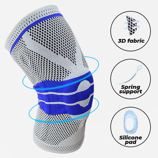 Patella Knee Brace Silicone Gel Pad & Embedded Spring Support – Austier